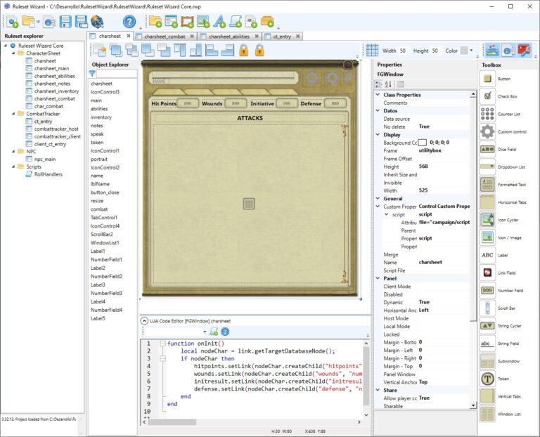 Ruleset Wizard – The ruleset development environment for Fantasy Grounds